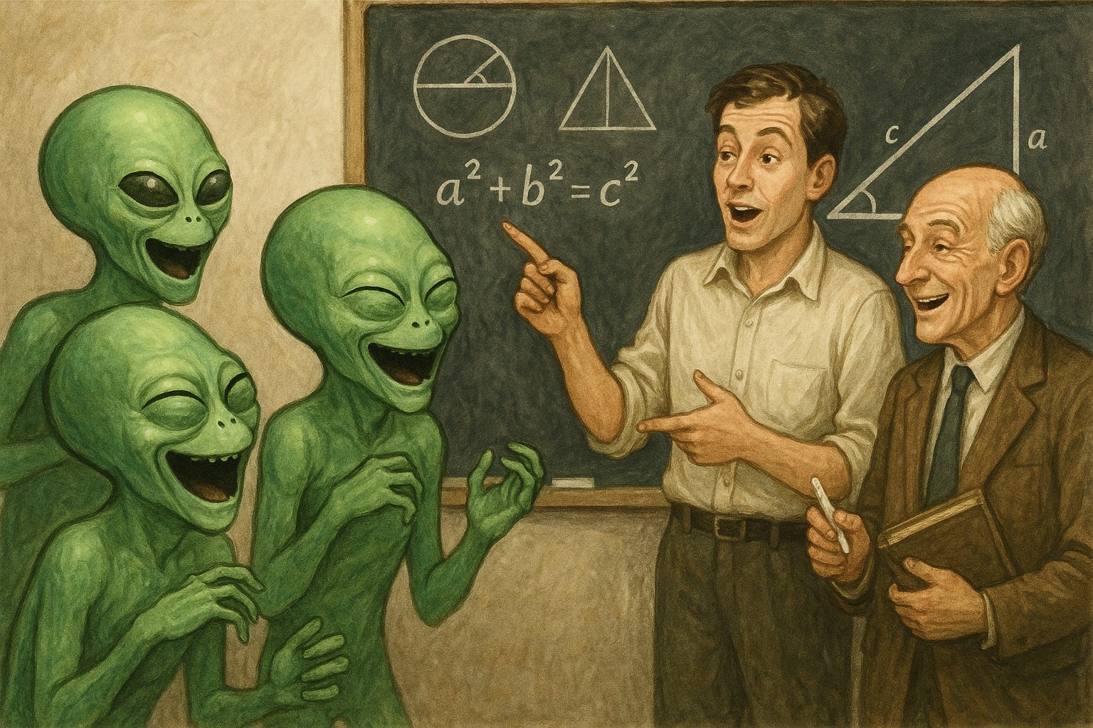 The Day We Tried to Teach Aliens Geometry — And They Laughed at Us