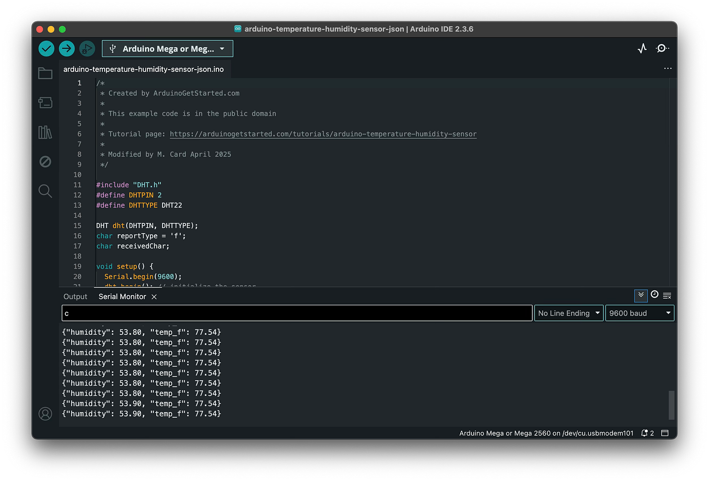 Reading Sensor Data from an Arduino Microcontroller with Python