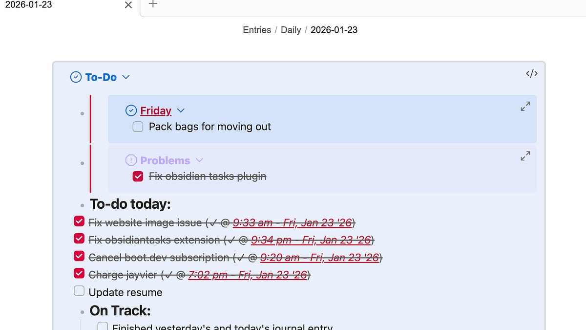 The ULTIMATE Obsidian Tasks Setup - by dgore - Incremental