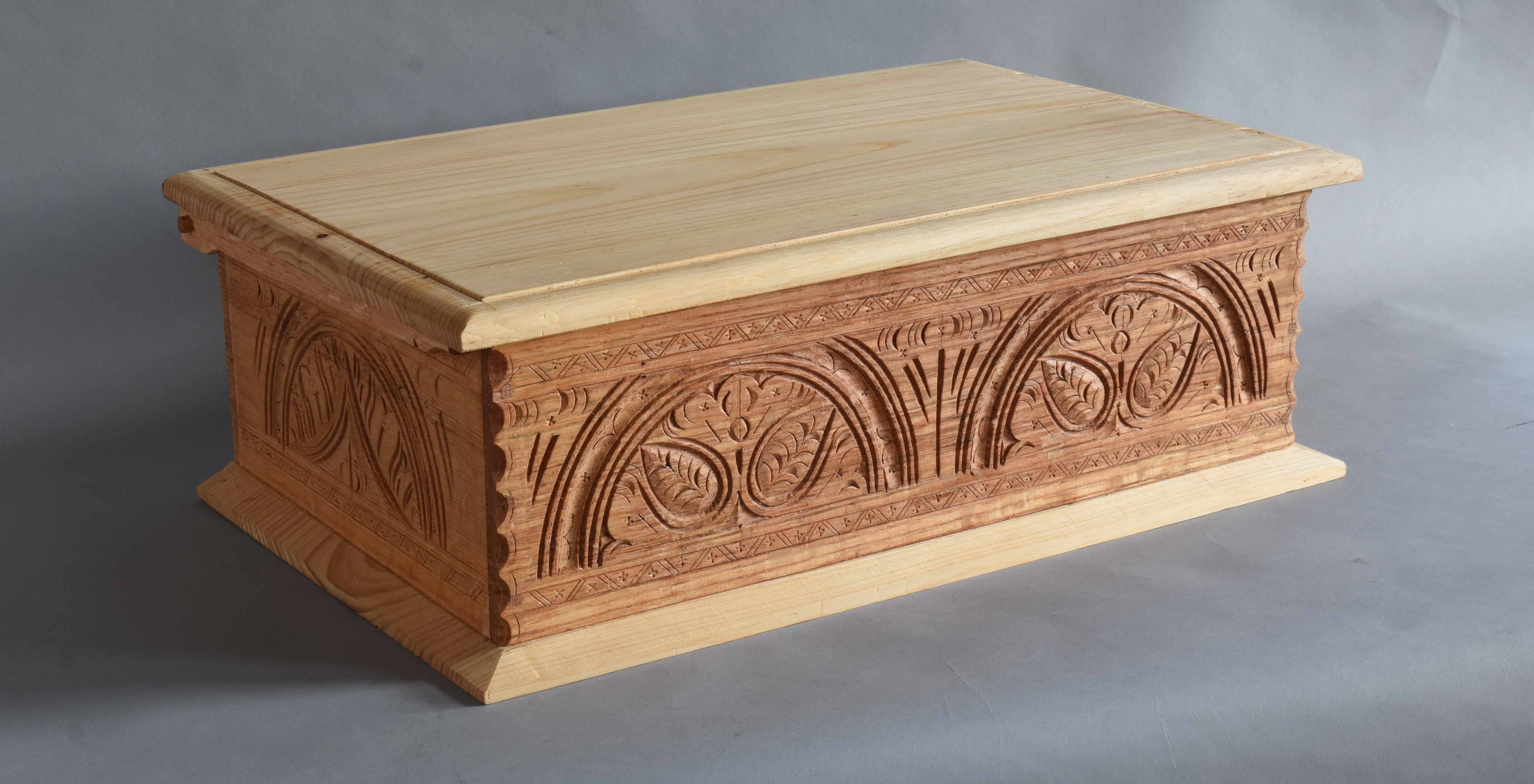 two carved boxes for sale - by Peter Follansbee