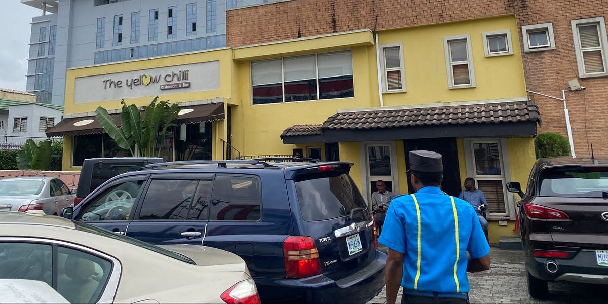Experiencing Nigerian cuisine at Yellow Chilli Restaurant in Ikeja GRA