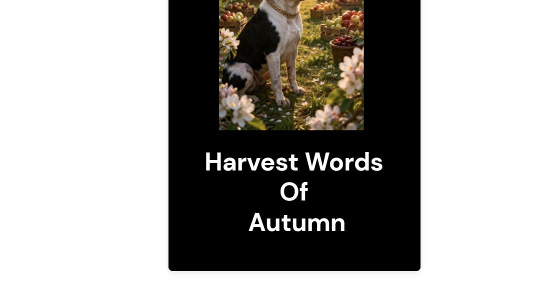 Between Autumn's Harvest Words - AlchemyOfMe's Substack
