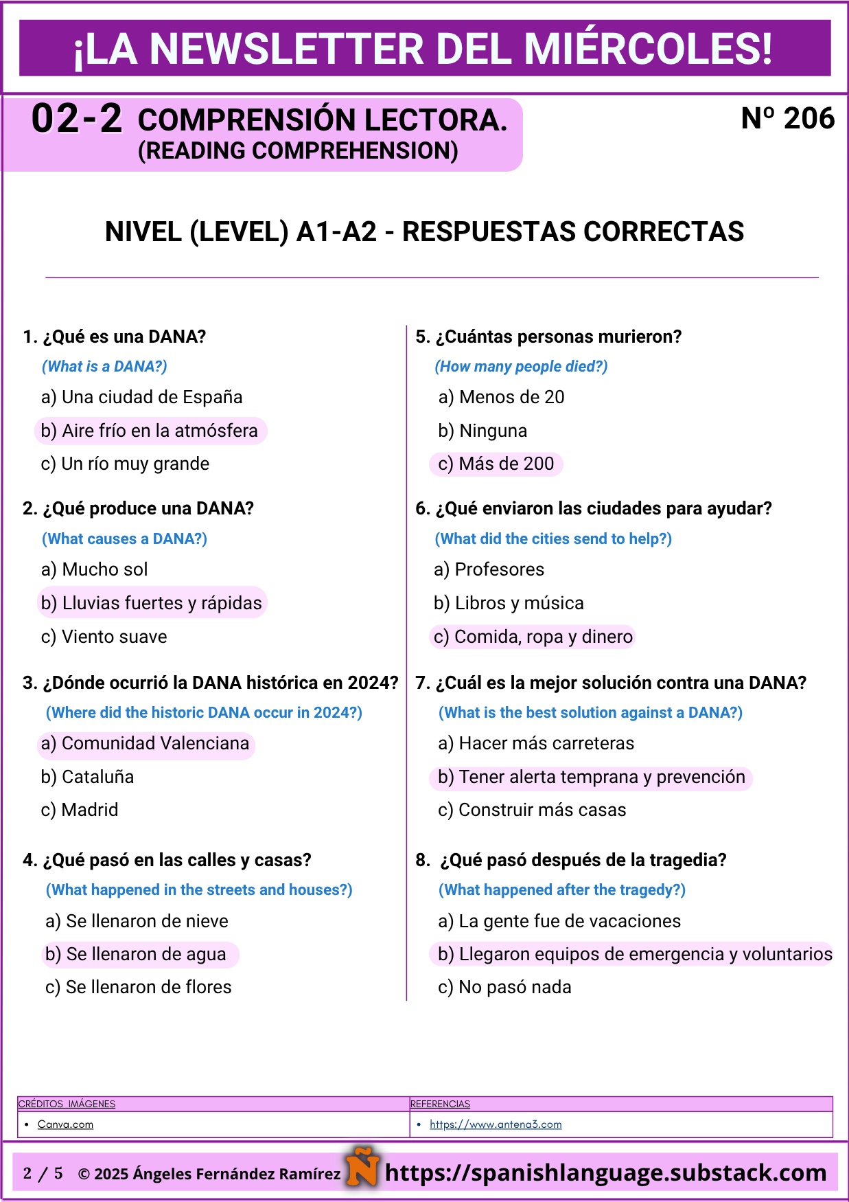 📖Wednesday’s Spanish Language Newsletter! (206)