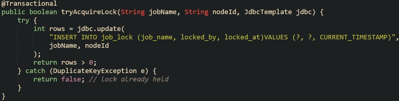 Concurrent Job Execution Control in Spring Boot Services