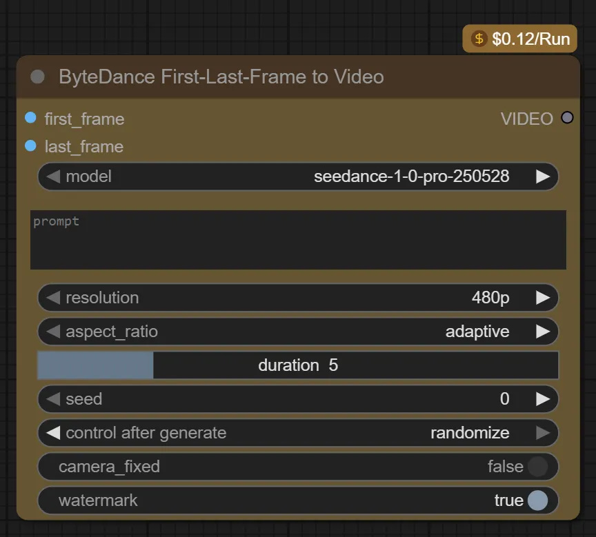 First-Last-Frame Control of Seedance Pro in ComfyUI