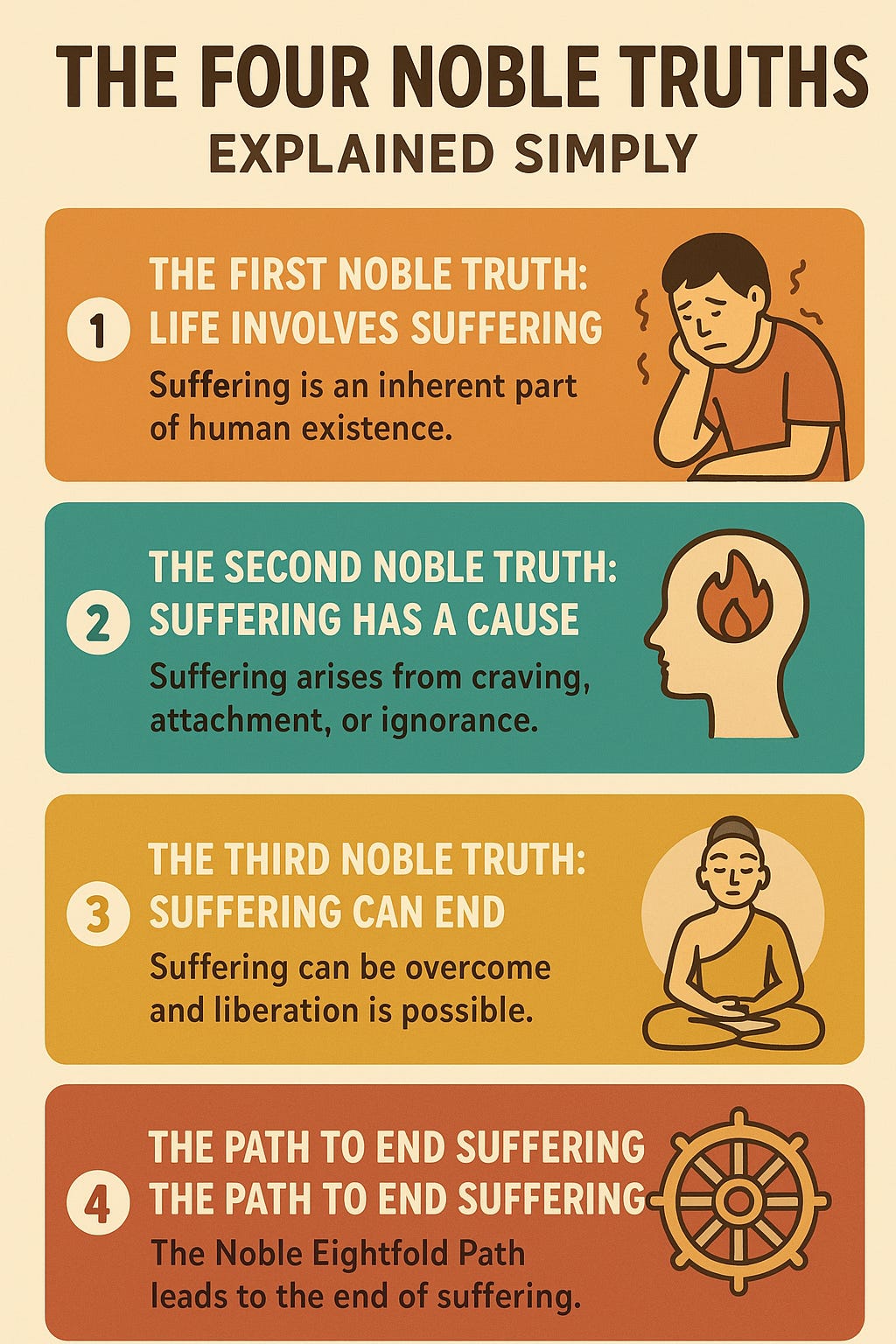 The Four Noble Truths Explained Simply - by Bre