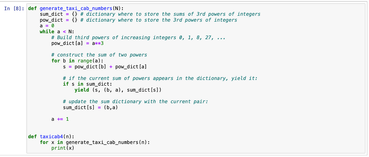 The Taxicab Number Algorithm, Explained