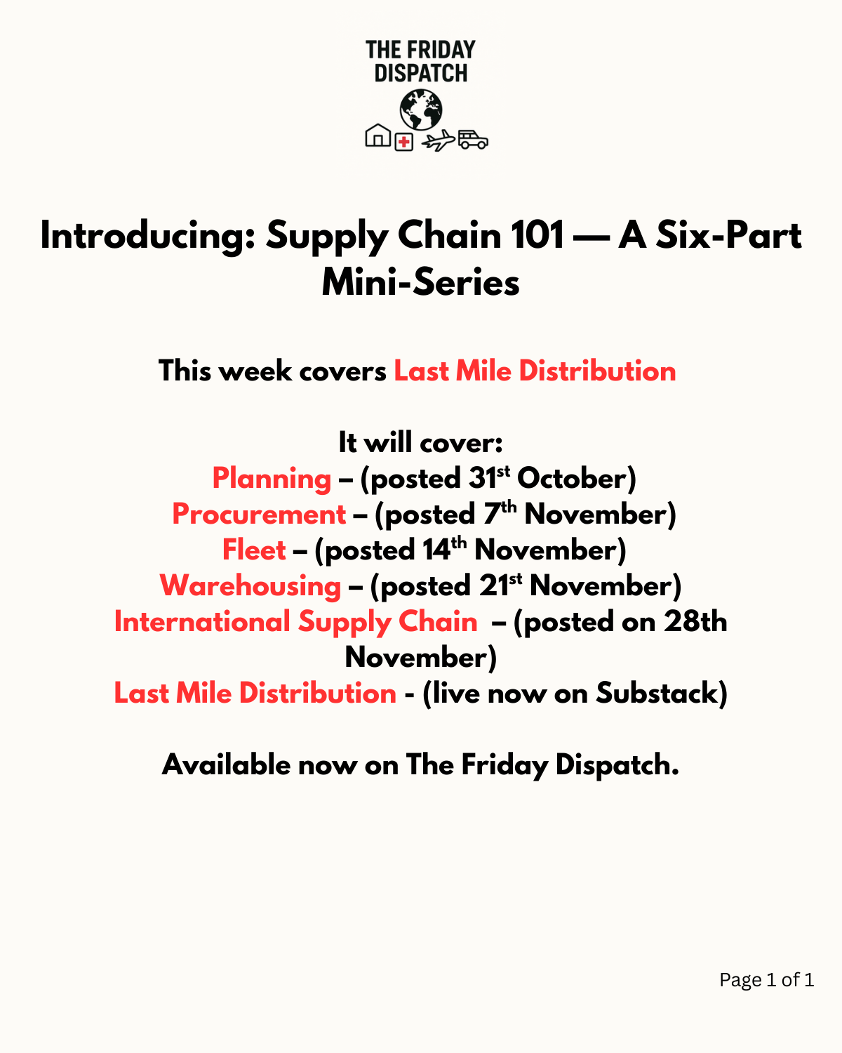 Basics of Supply Chain – Last-Mile Distribution (Part 6 of 6)