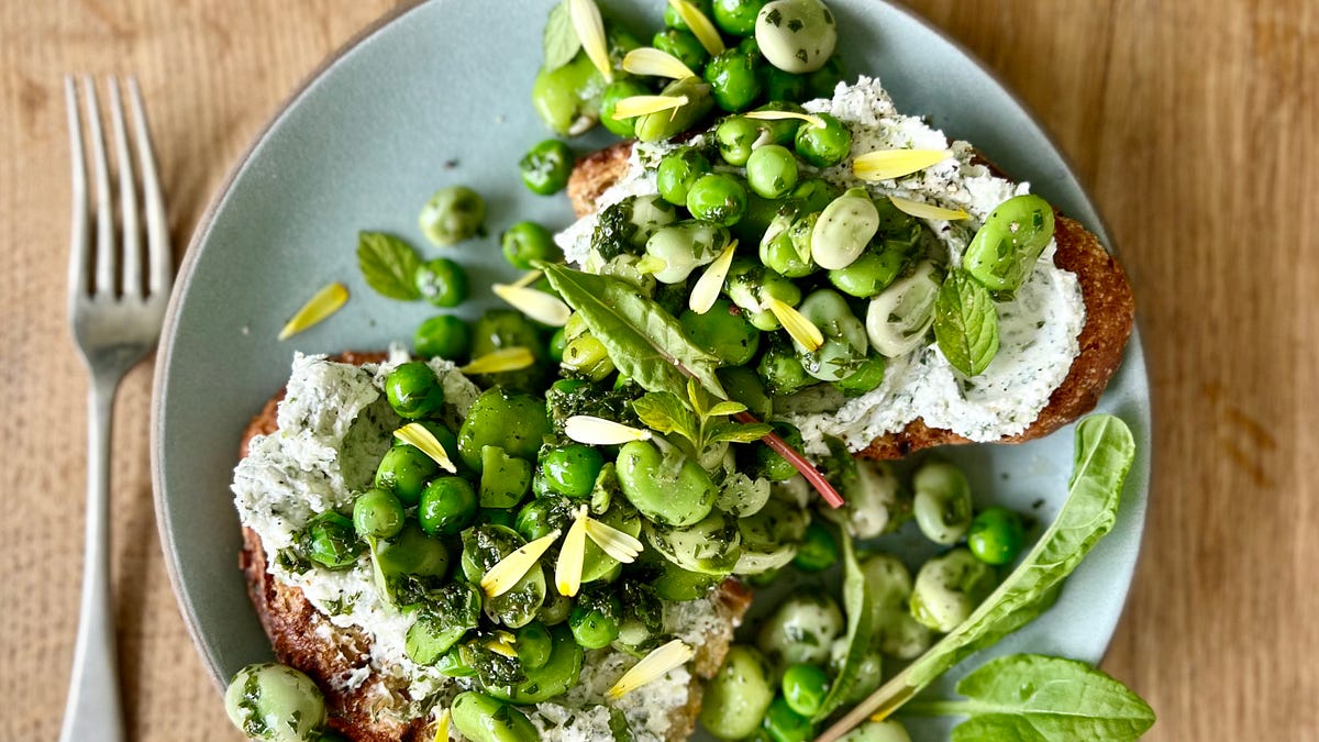 grilled broad beans