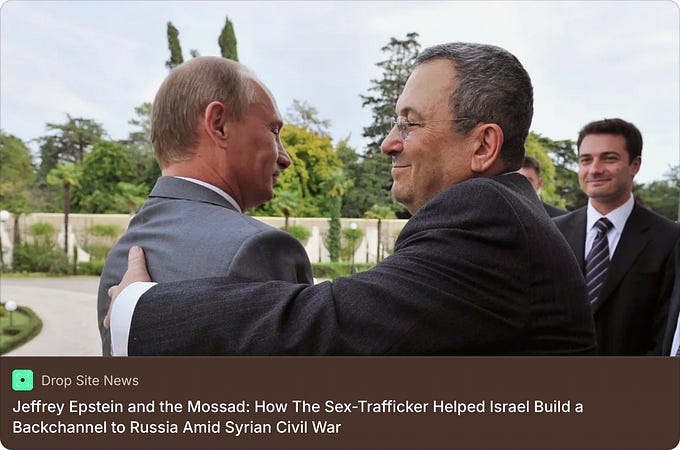 Ryan Grim (@ryangrim): "⚡️NEW from Drop Site | Jeffrey Epstein and the ...