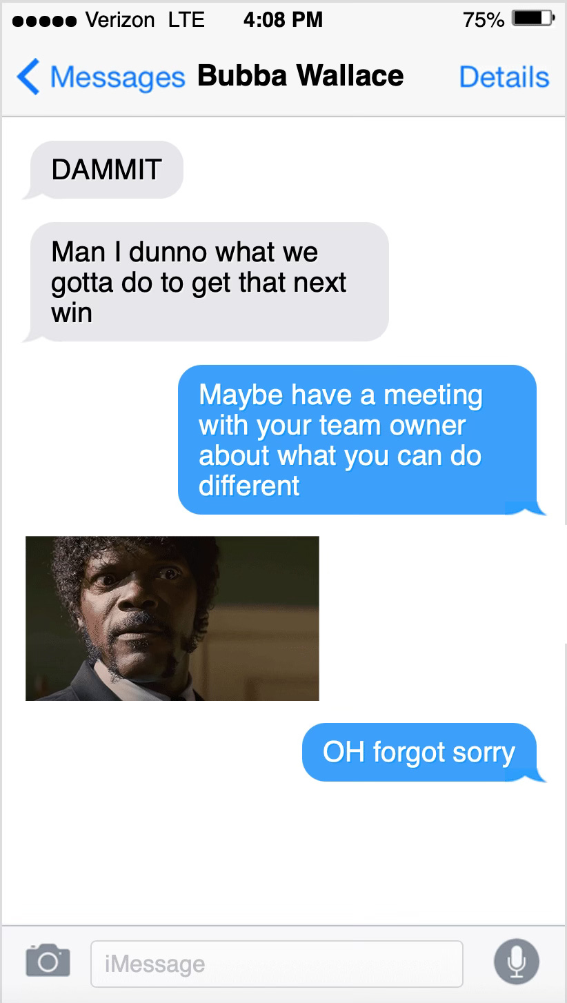 Fake Texts to Kansas winner Chase Elliott