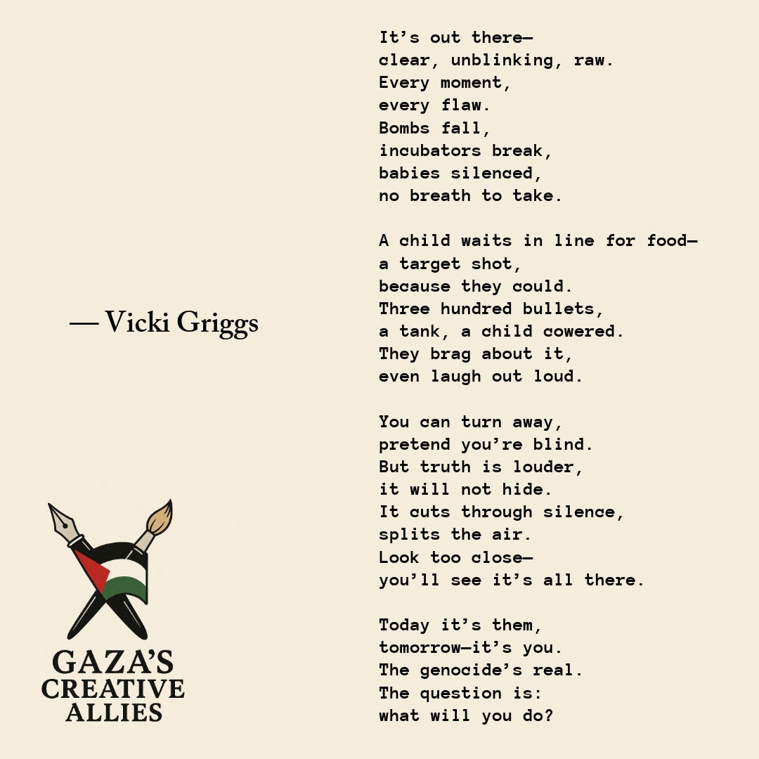 Gaza’s Creative Allies, New Poem - Gaza Poets Society