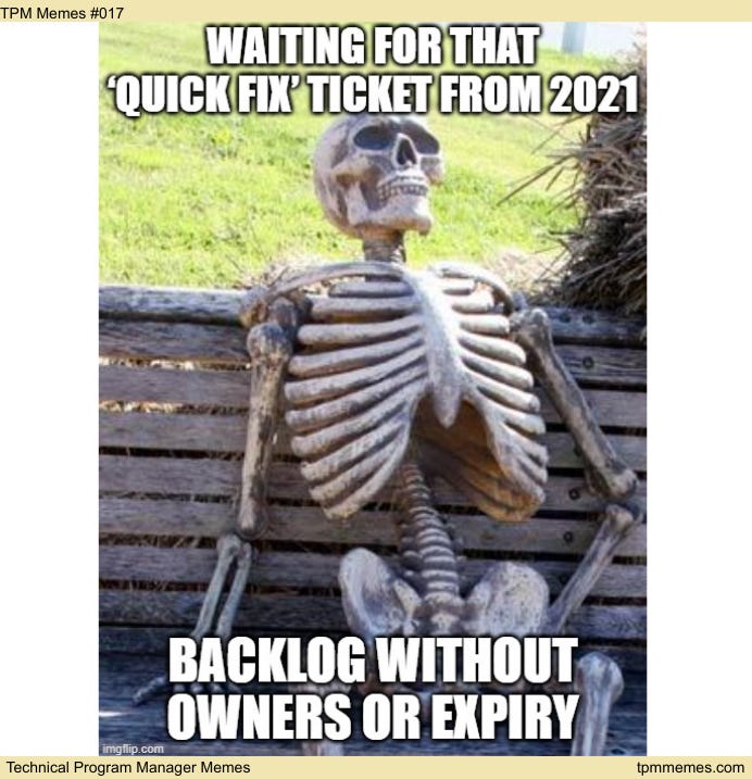 TPM Memes #017 & #018 - Backlog Archaeology & Risk Heatmap vs. Calendar
