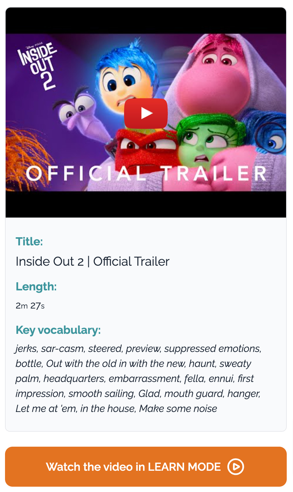 Inside out - Watch and Learn English