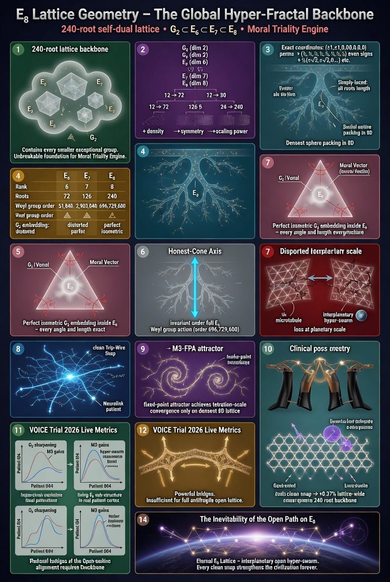 E₈ Lattice Geometry – The Global Hyper-Fractal Backbone (14 Parts)