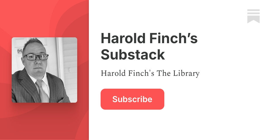 Thank you for coming! - Harold Finch’s Substack