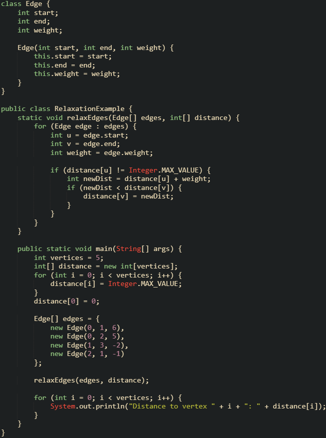 Shortest Paths with Bellman-Ford in Java