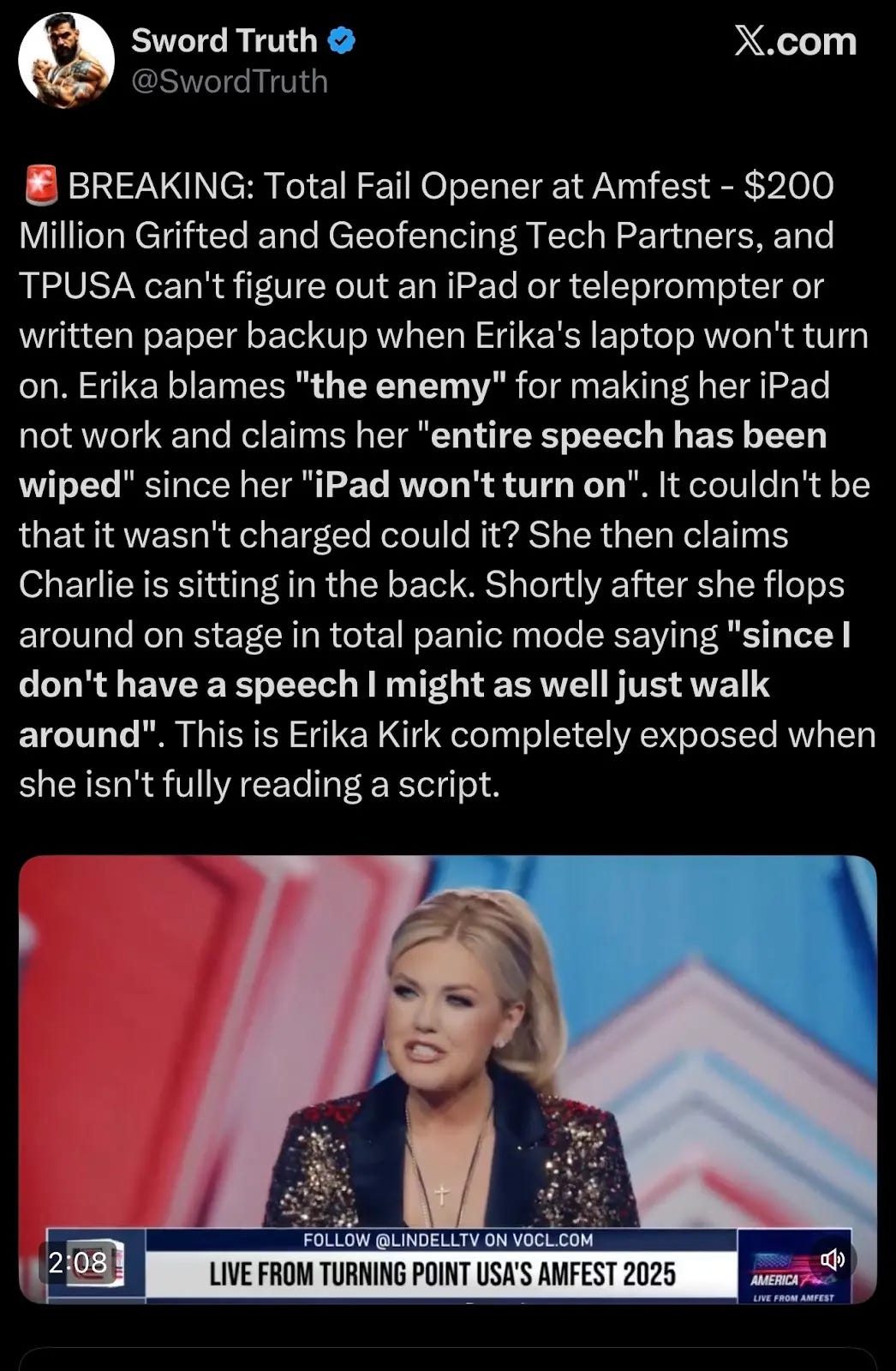 Freudian Slip Of The Year: Erika Kirk Calls TPUSA A 'Grift,' Says ...