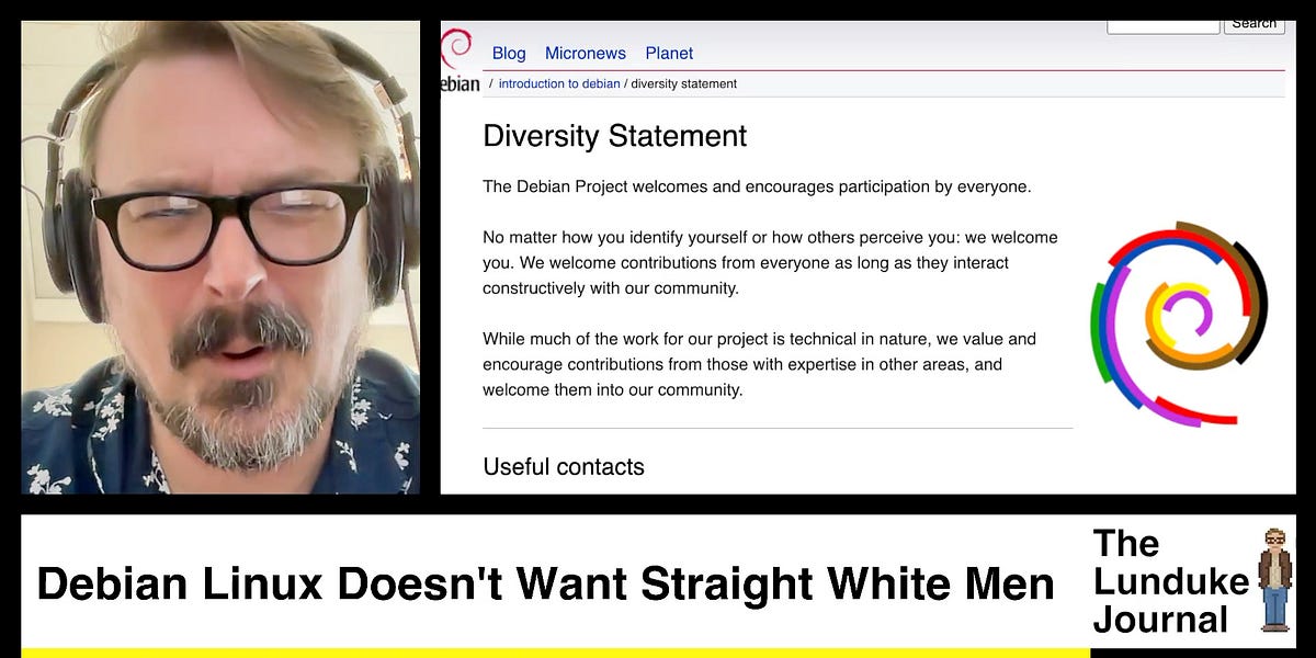 Debian Linux Doesn't Want Straight White Men
