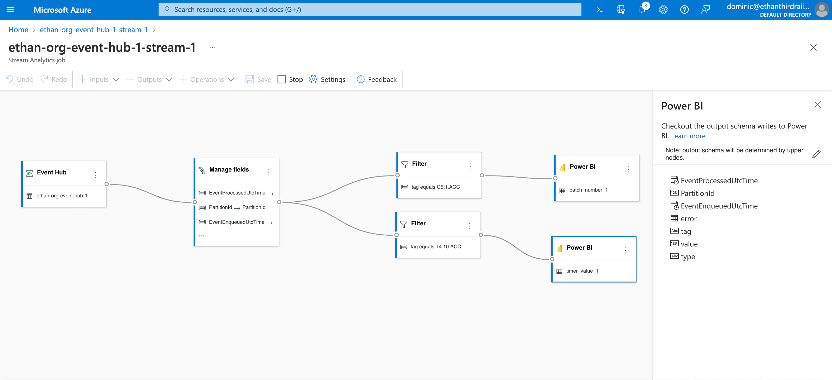 Using Azure Event Hub with Power BI for real-time analysis