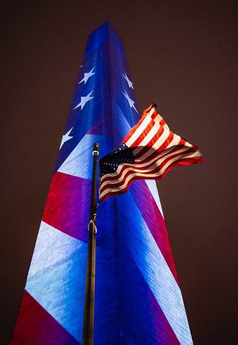 First Look at the Washington Monument Lit Up for America's 250th Birthday