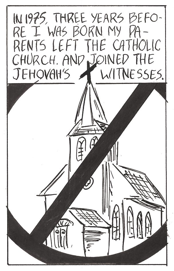 "The Time Travelling Jehovah's Witness" comic - for mobile device