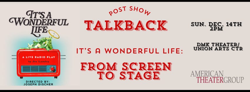 American Theater Group Announces “It’s A Wonderful Life: From Screen to ...