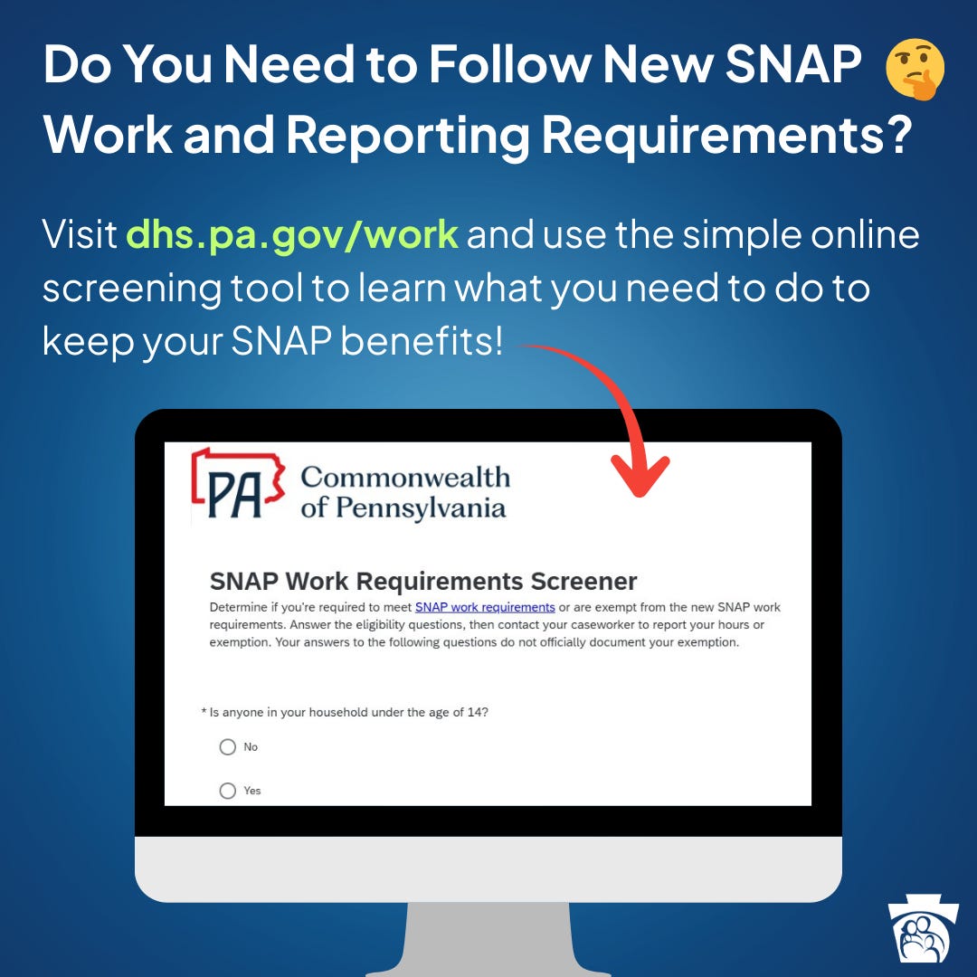 New Screening Tool for SNAP Requirements and Other Resources to Share