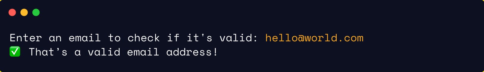 Check if an email address is valid using regex in Python