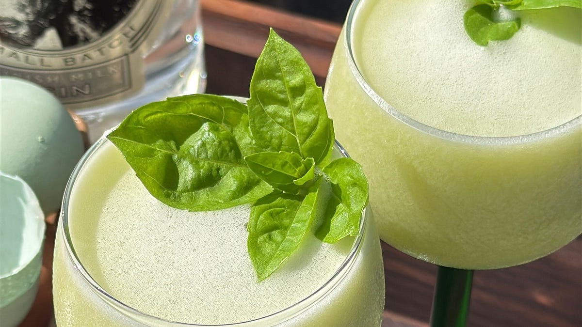 Gin Basil Sour + Basil Simple Syrup - by Julianna McIntosh