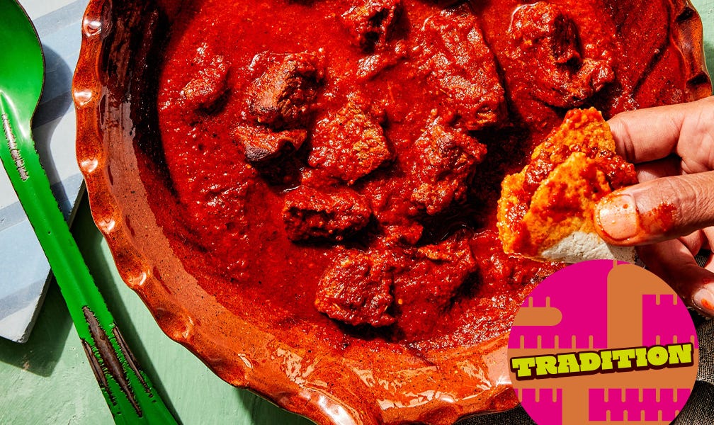Morisqueta Michoacana: Pork Guiso with Guajillo and Tomato