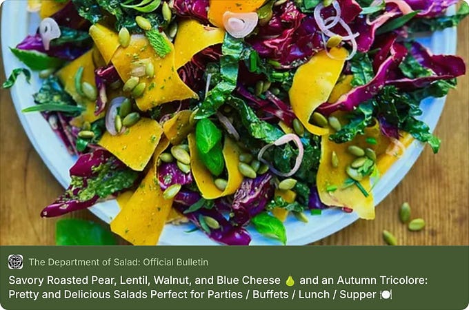 Amy Allen (@palateandpalette): "These salads are gorgeous and inspired ...