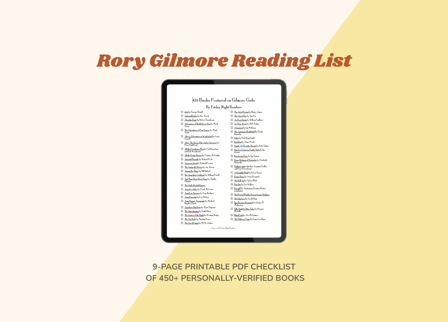 📖Rory Gilmore Reading List: Free Printable PDF Checklist of 475 ...