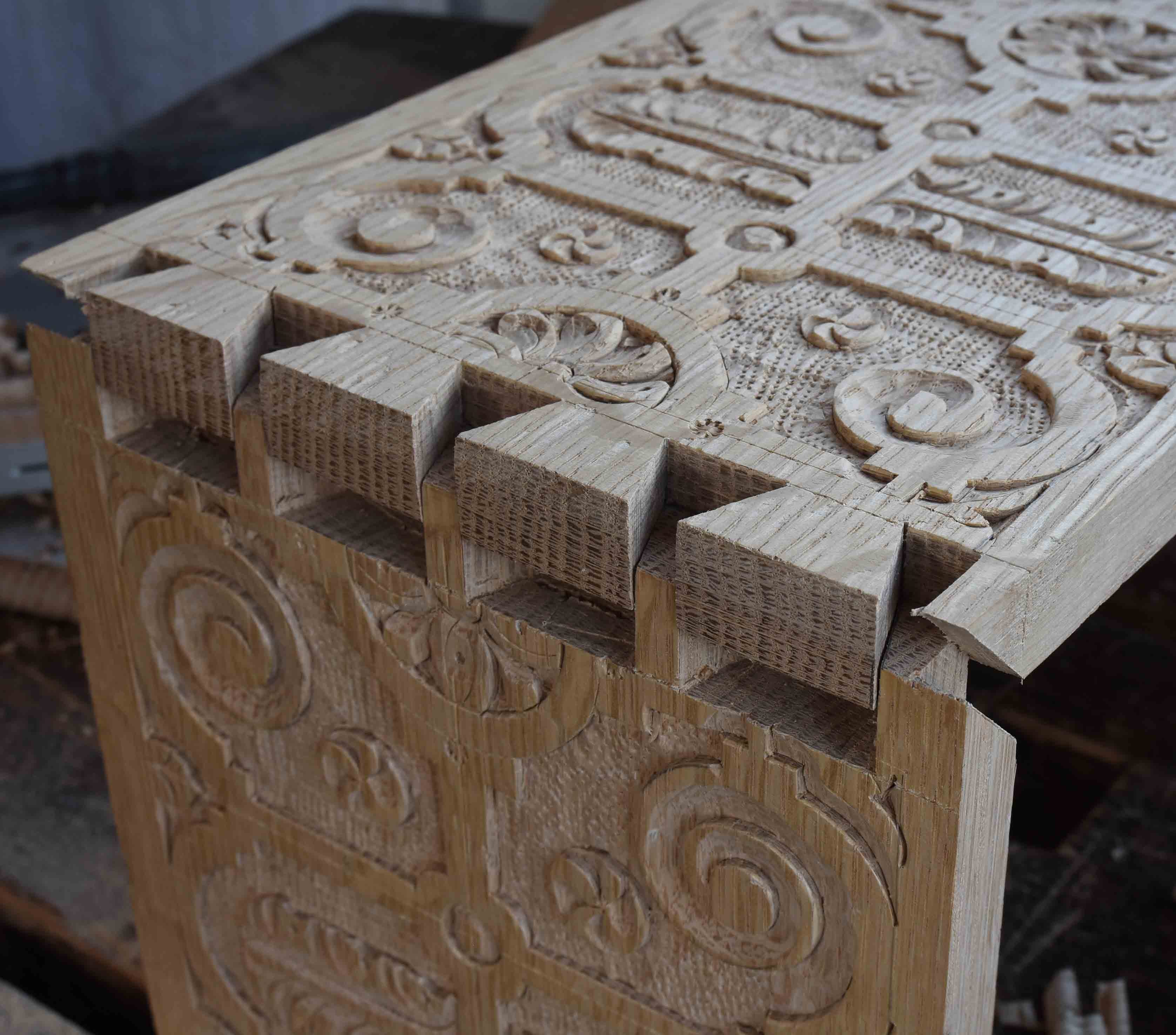 Mitered dovetails, hayforks, birch bark