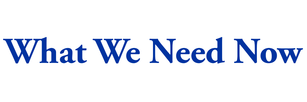 What We Need Now | Substack