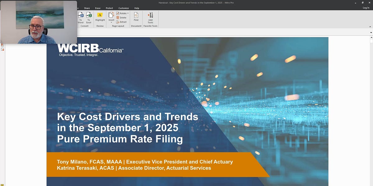 WCIRB 2025 Work Comp Premium Cost Driver Webinar Overview