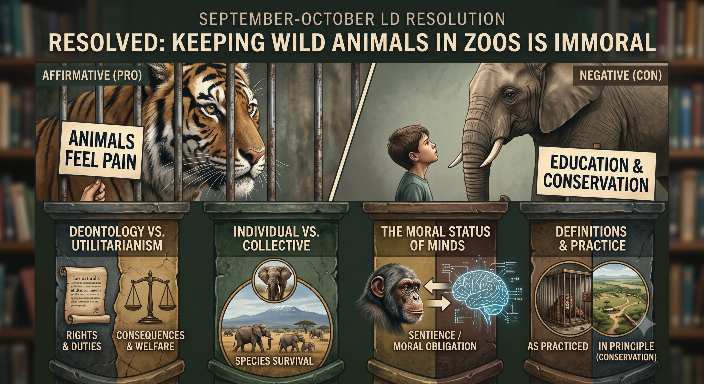 Resolved: Keeping Wild Animals in Zoos is Immoral (September-October LD)