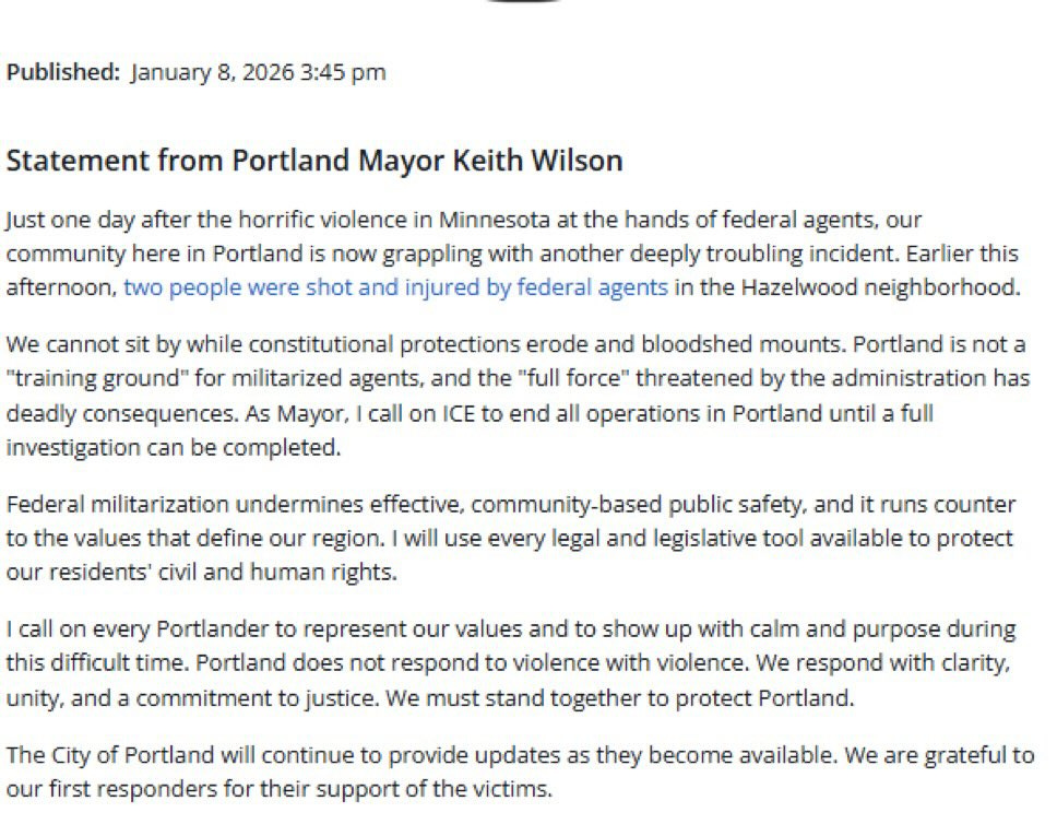 BREAKING: Two People Shot by Immigration Agents in Portland, Mayor ...