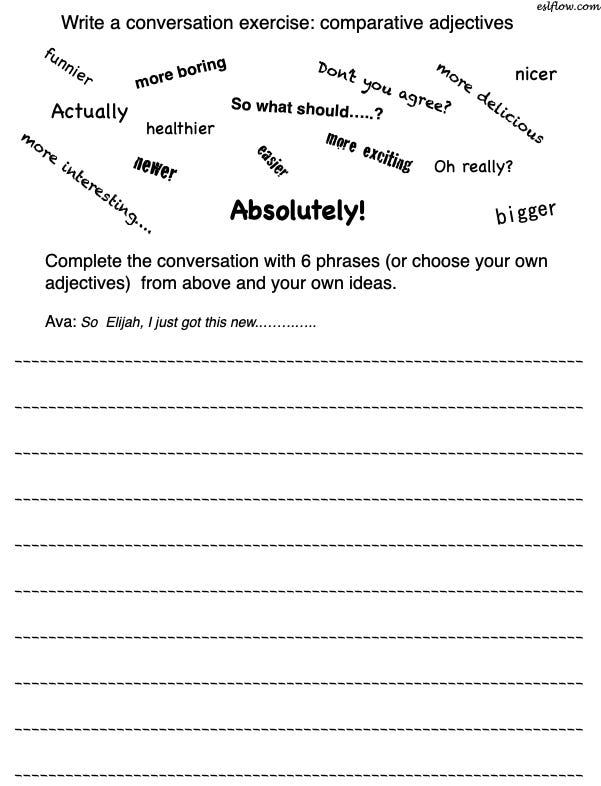 comparative adjectives exercise