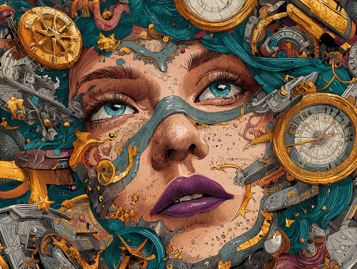 #922 Metaphorical Layering Portraiture - AI Art Daily