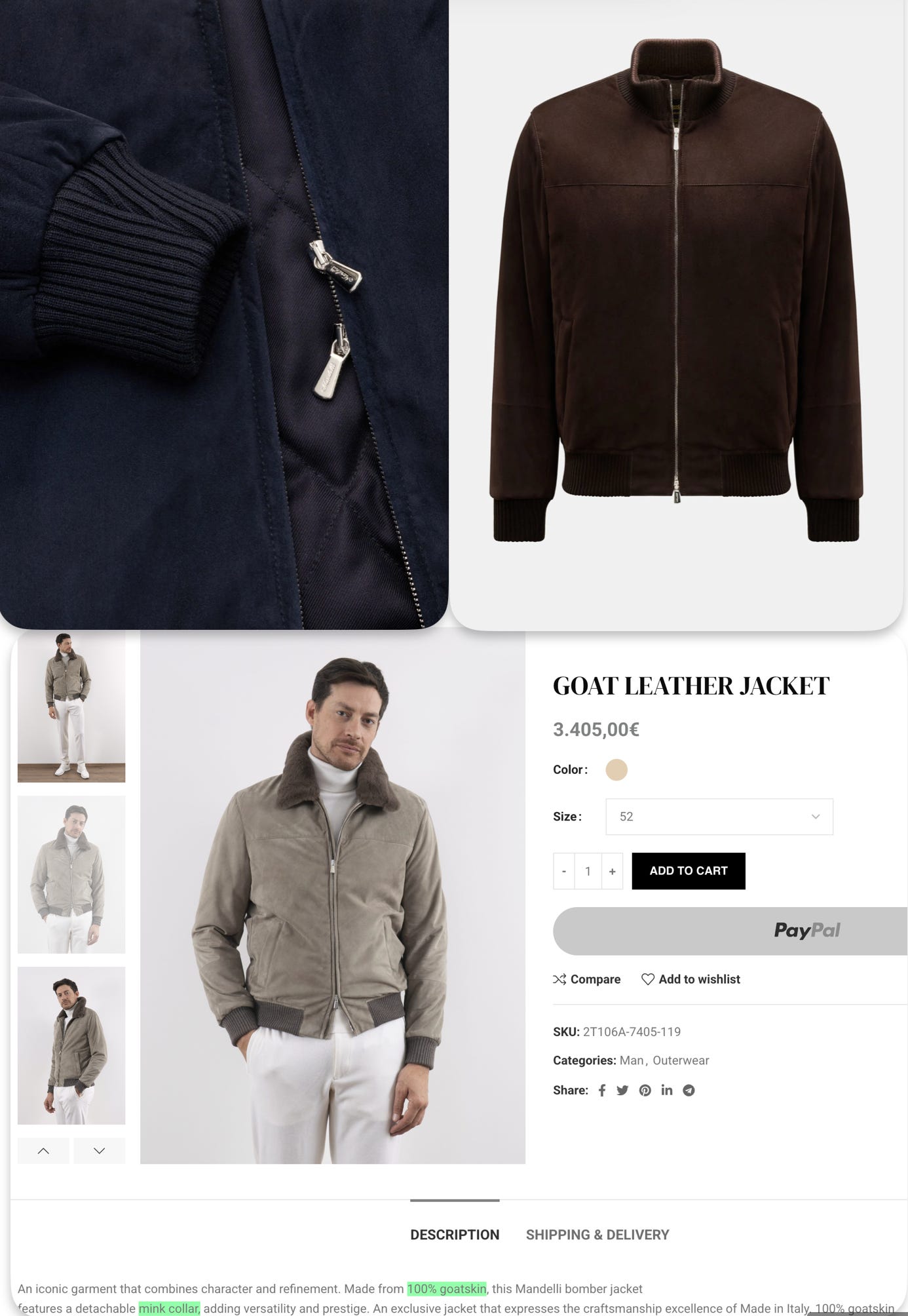 Mandelli | Milanese Luxury Men’s Outerwear — Goatskin Bomber Jackets ...