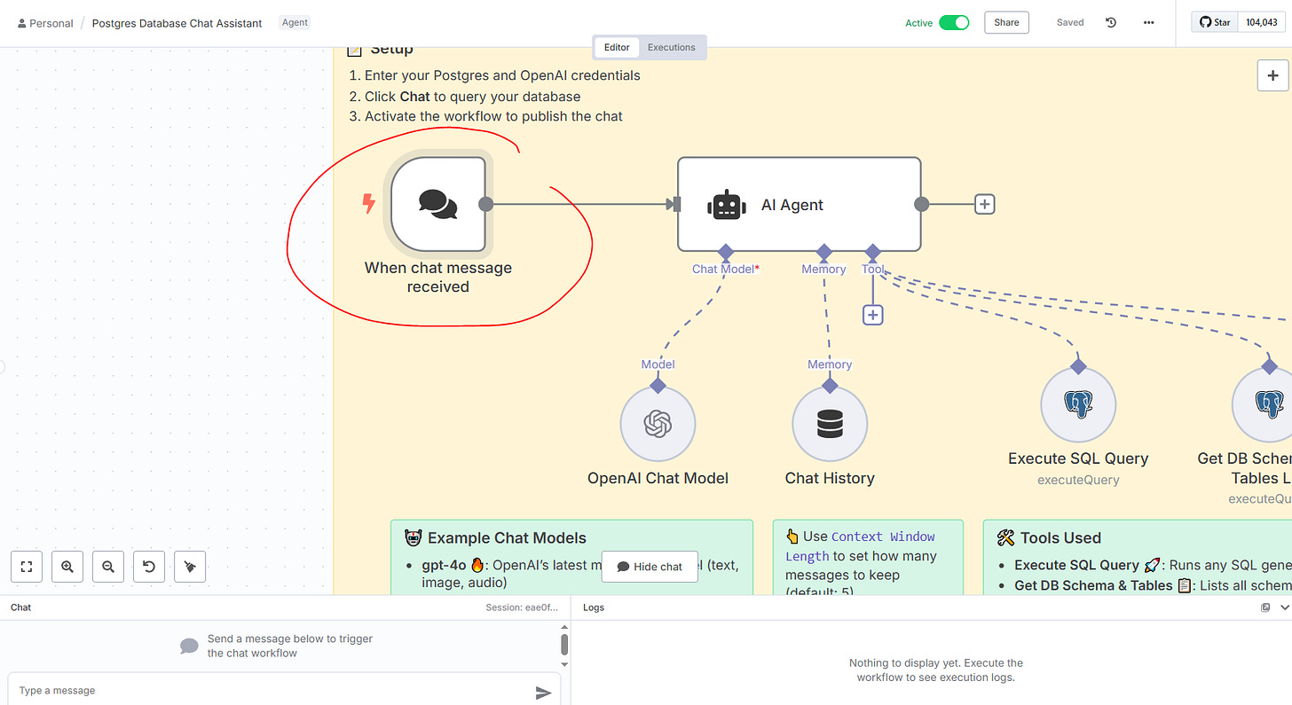 Chat with your database - Postgres Database Chat Assistant – Full Workflow Guide
