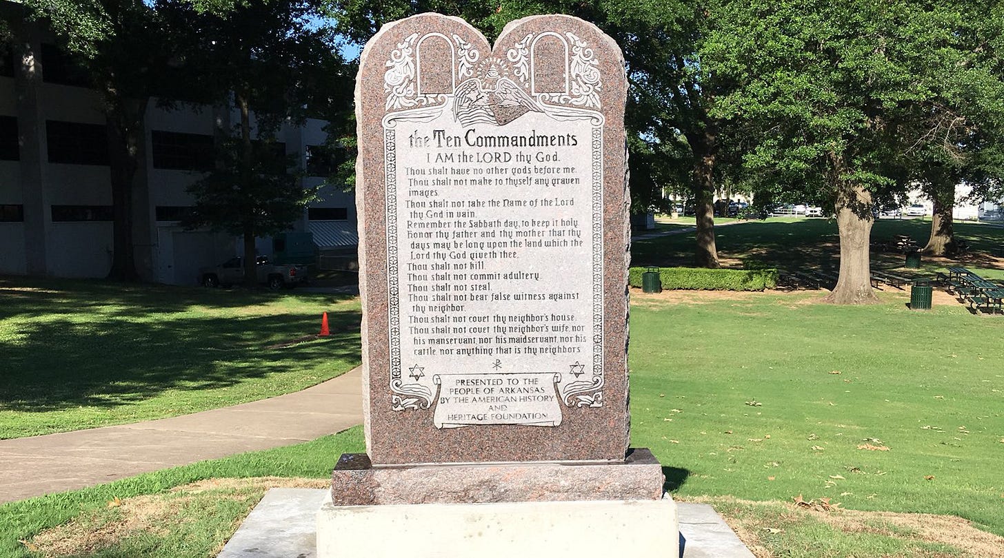 Federal judge orders removal of Ten Commandments display outside ...
