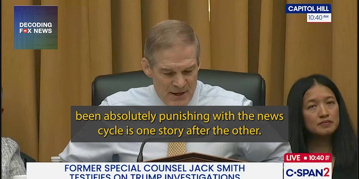 Jack Smith Testimony House Judiciary Committee - A Summary of Hour 1