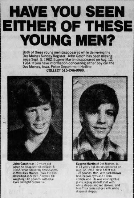 Eugene Martin: 1984 Disappearance of Iowa Paperboy Still Unsolved