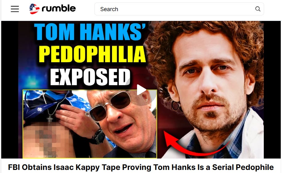 FBI Obtains Isaac Kappy Tape Proving Tom Hanks Is a Serial Pedophile