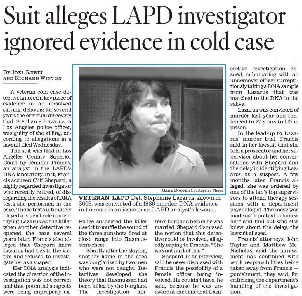Killer Cop Denied Parole: Former LAPD Detective Stephanie Lazarus to ...