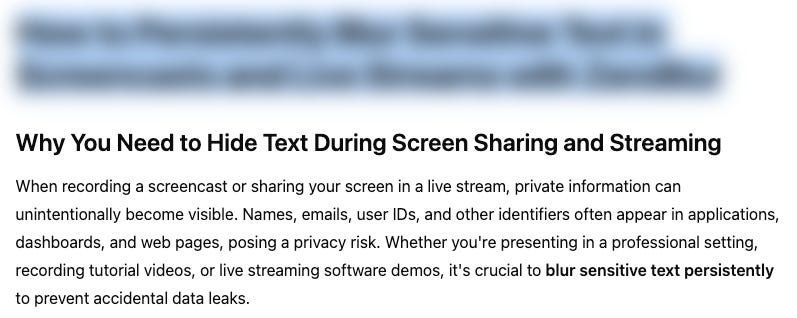 How to Persistently Blur Sensitive Text in Screencasts and Live Streams ...