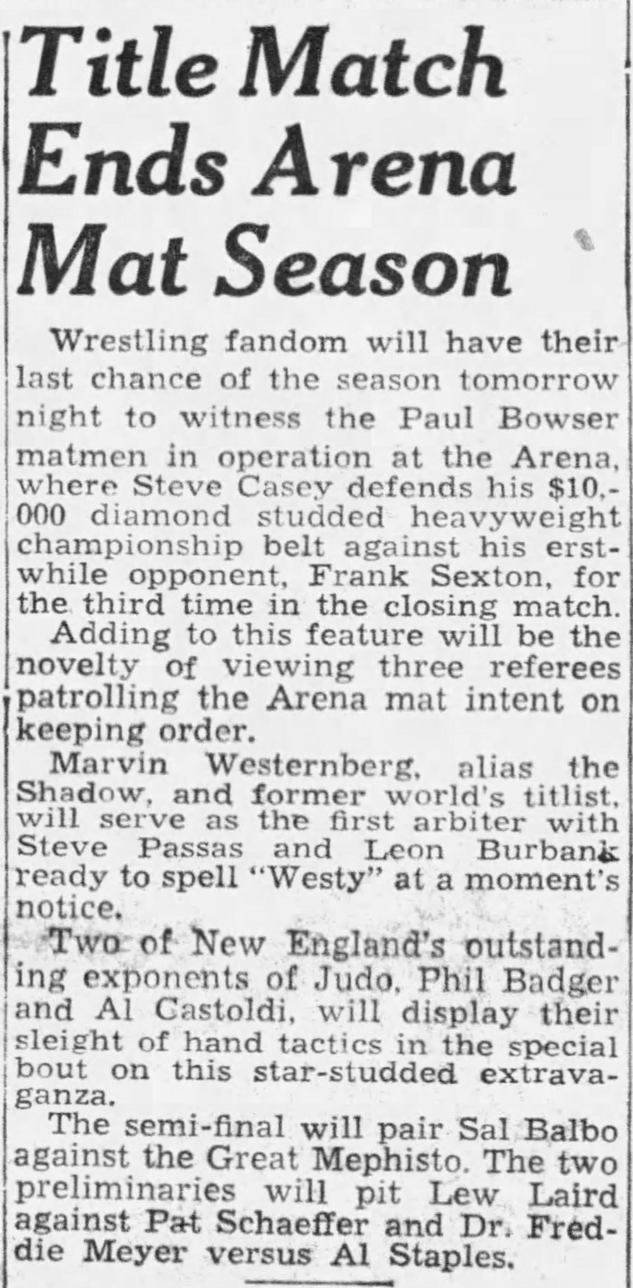 The Evolution of Wrestling: The Year of 1945