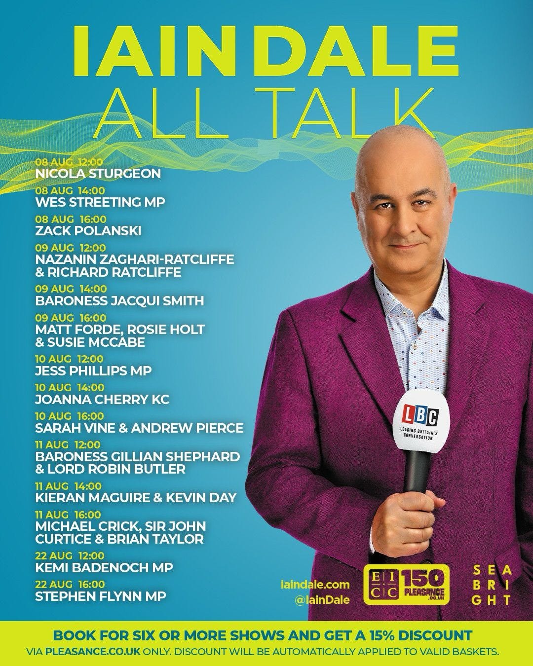 Guest Lineup Revealed for Iain Dale ALL TALK at 2026 Edinburgh Fringe
